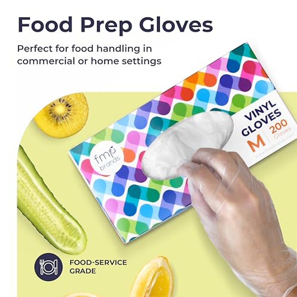 [200 Pack] Disposable Food Prep Vinyl Gloves Large L, Food Service Grade Kitchen Glove for Cooking Handling Serving Cleaning, Clear Powder Free, Latex Free