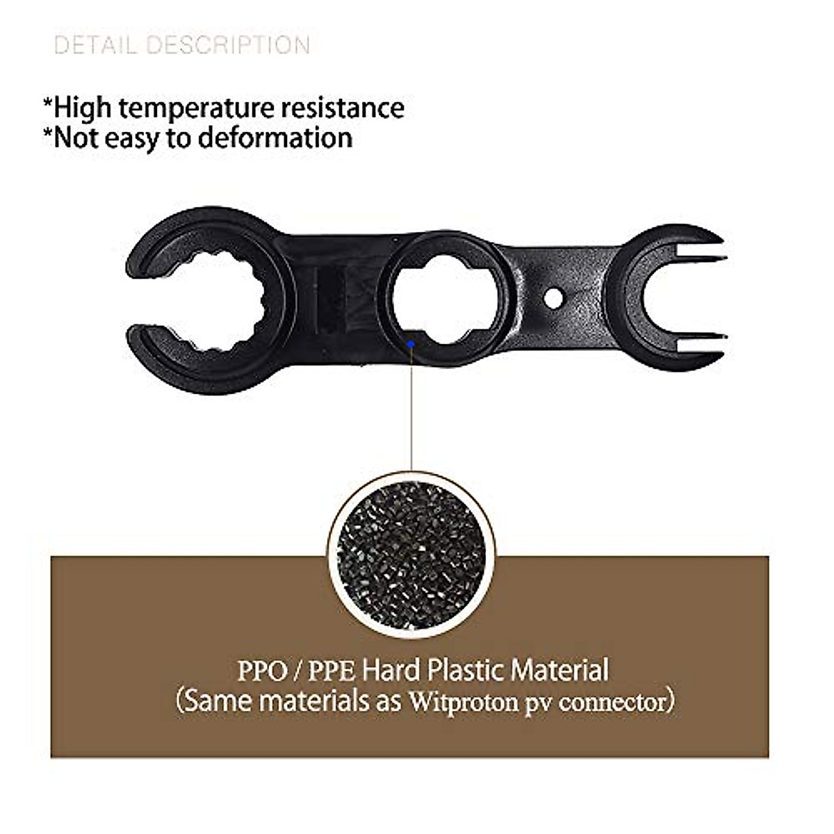 Slocable Handy Spanner Wrench for PV Connector to Screw Cap Tightly and Disconnect Male and Female connector A Pair