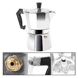 Italian Type Moka Pot,3/6/9/12 Cups Aluminum,Espresso Coffee Maker,Stove Home Office Use Hot,Moka Kettle,For Coffee(600ML 12cups)
