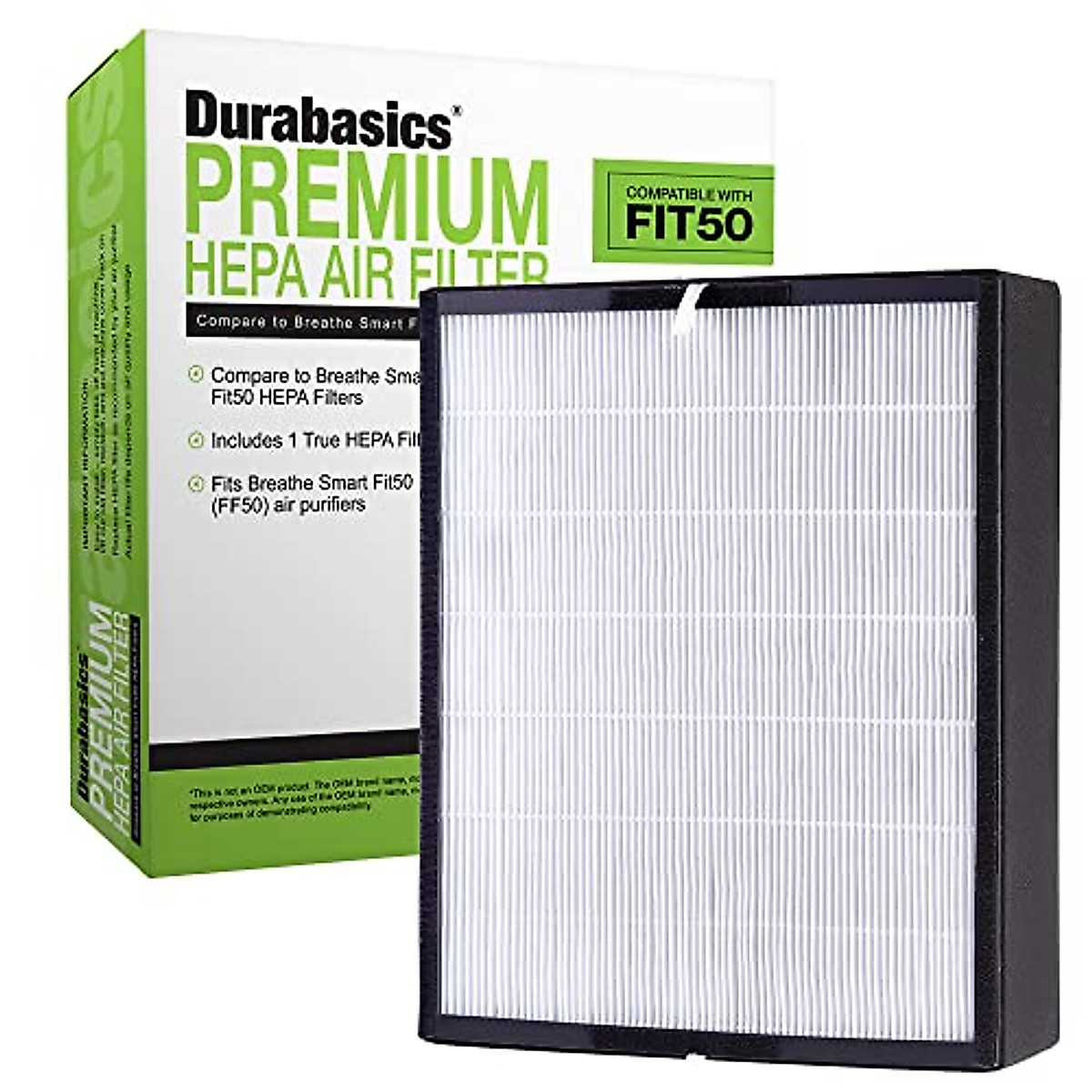 Durabasics HEPA 13 Filter for Alen BreatheSmart Fit50, Replacement for Alen Air Purifier Filter Fit50, Allen BreatheSmart Air Purifier Fit50 & Alen BreatheSmart Filter
