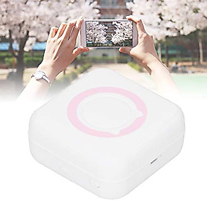 Gaeirt Mini Printer Portable Photo Printer, Pocket Printer Thermal Portable Wireless Bluetooth Bluetooth Label Printer 200dpi Support for Wireless Bluetooth 4.1(Pink)