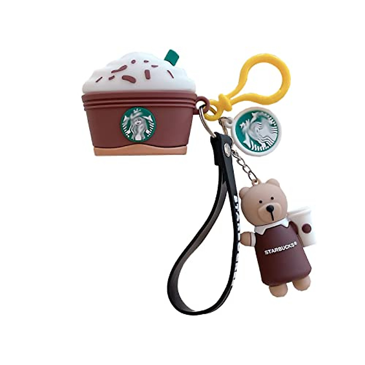 ZBDLXMD Compatible with AirPods 3rd Generation case,(2021 Release) Cute 3D Cartoon Kawaii Funny Fun Airpods 3 case, esigned with Drink Cup Keychain for Apple AirPods 3 Charging Case(Brown Coffee Cup)