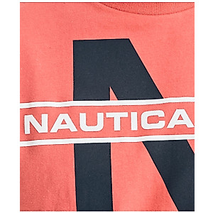 Nautica Men's Short Sleeve 100% Cotton Nautical Series Graphic Tee, Sailor Red, Small
