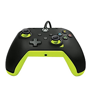 PDP Wired Xbox Game Controller - Licensed for Xbox Series X|S/Xbox One, Dual Vibration Gamepad, App Supported - Electric Black/Yellow (Amazon Exclusive)