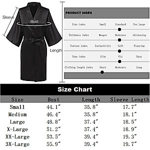 The Bund Women's Pure Colour Short Kimono Robes with Oblique V-Neck, XX-Large, Black