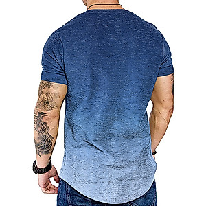 COOFANDY Men's Tie Dye Print Muscle T Shirt Fashion Fitness Quick Dry Fitted Tee