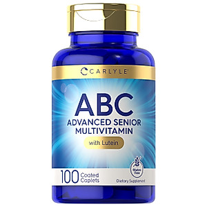 Carlyle Senior Multivitamin for Over 60 | 100 Caplets | with Lutein & Lycopene | ABC Advanced Supplement for Men and Women | Non-GMO, Gluten Free