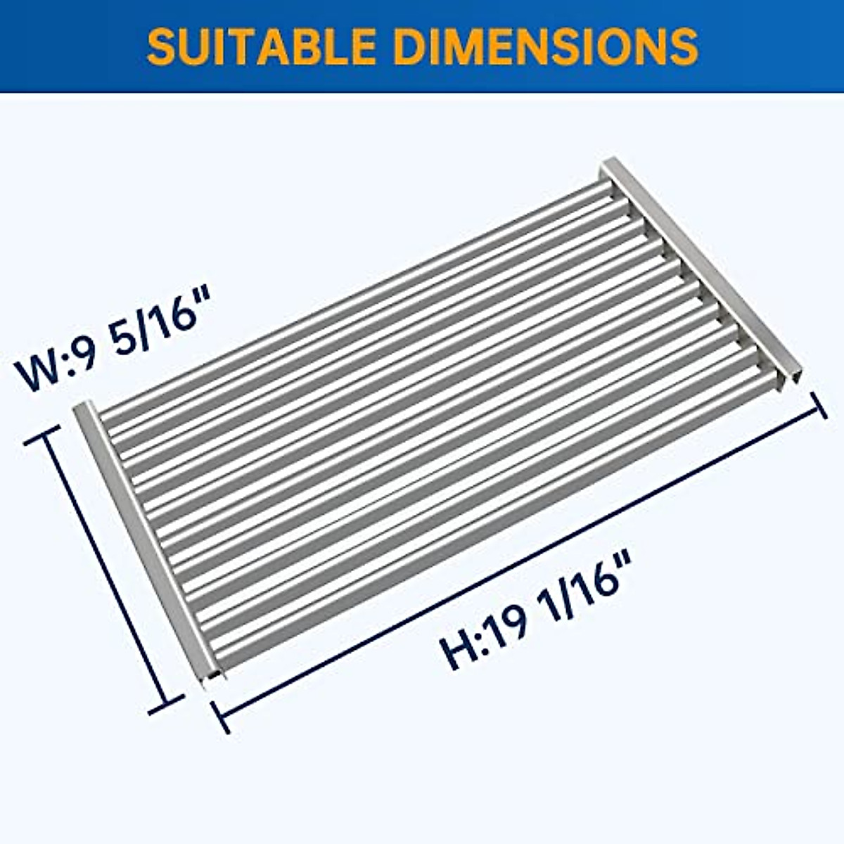 Grill Grate 19 1/16 Inch Stainless Steel Cooking Grid Grates Part Replacement for Brinkmann 810-1750-S, 810-1751-S, 810-3752-F, 810-6570-F, 810-3551-0, Brinkmann 810- Gas Grill Models, 3-Pack