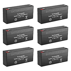 BatteryGuy 2000 Alpha Stimulator Replacement 6V 3Ah SLA Batteries Brand Equivalent (Rechargeable) - Qty of 6