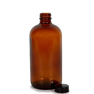 Vivaplex, 12, Amber, 16 oz Glass Bottles, with Lids
