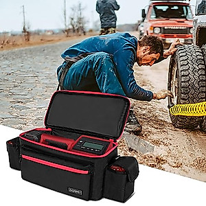 ZIOZERTT Air Compressor Bag Compatible with Milwaukee M18 Tire Inflator 2848-20/Craftsman V20, Air Pump Carrying Case Fits for Milwaukee Tools Accessories and 18V Battery, Black (Bag Only)