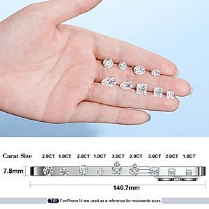 0.3CT-10CT Moissanite Loose Stones D Colorless VVS1 Clarity Round Brilliant Cut Lab Created Simulated Diamond Gemstones for Ring Earrings Pendant Bracelets Jewelry Making Gifts with GRA Certificate,
