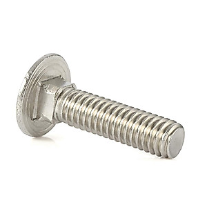 1/4-20 x 3/4" (1/2" to 6" Available) Carriage Bolts Screws, Stainless Steel 18-8 (304), Round Head, Square Neck, Fully Threaded, 25 PCS