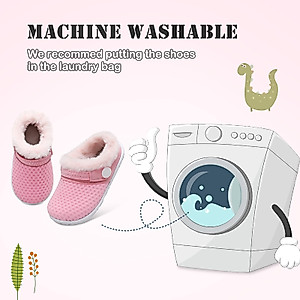 JOINFREE Baby Boys Girls Rubber Sole Indoor Outdoor House Slippers Lightweight Shoes Pink 18-24 Months