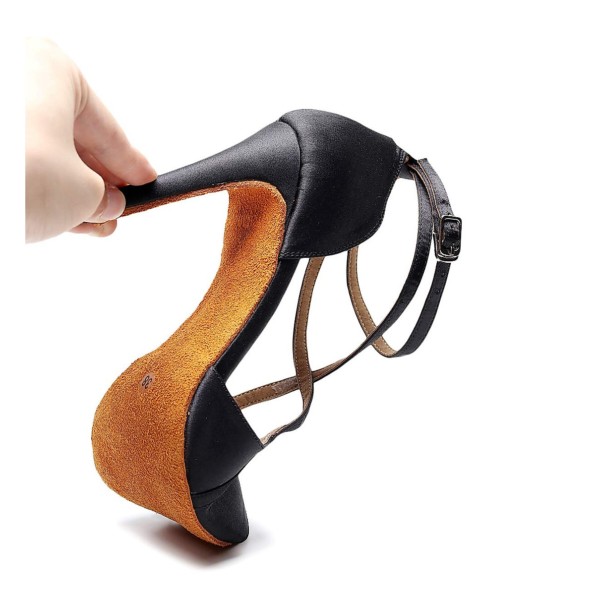 Goettin Women's Latin Dance Shoes High Heel Sandals Stain Professional Ballroom Salsa Practice Performance Dance Shoes Bachata Shoes PU Wedding Pumps shoes with 7.5CM Heel