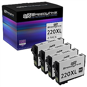 SPEEDYINKS Remanufactured Replacement for Epson 220XL Ink Cartridges 220 XL T220XL120 High Yield (Black, 4-Pack) for Epson Workforce WF2760 WF2630 WF2650 WF2660 XP420 XP320 WF2750 XP-424 WF-2760