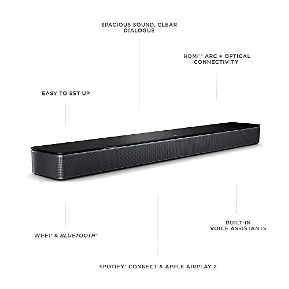 NEW Bose Smart Soundbar 600 Dolby Atmos with Alexa Built-in, Bluetooth connectivity, Black