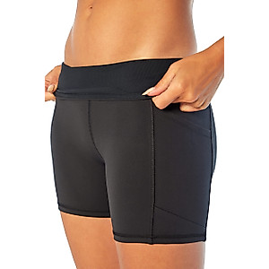 Marika Womens Linnette High Waist Tummy Control Short, Black, Large US