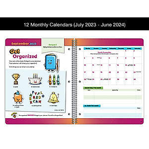 Dated Primary Student Planner 2023-2024 Academic School Year, Large (8.5" by 11") Block Style Datebook with Classic Primary Block Cover