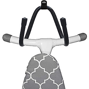 Pmsanzay Ironing Board Hanger Wall Mount Ironing Board Holder Organizer Wall Rack Iron Board Caddy, Adjustable Rack Great for Laundry Rooms Storage Rack Hanging Shelf Hanger - Hold up to 50LB.