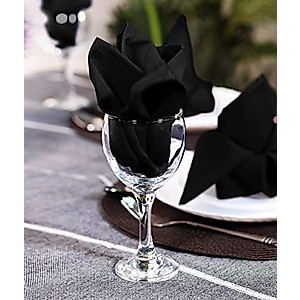 Utopia Home Black Cloth Napkins (12 Pack, 20x20 Inches), Ideal Dinner Napkins for Party, Wedding and Lunch/Dinner