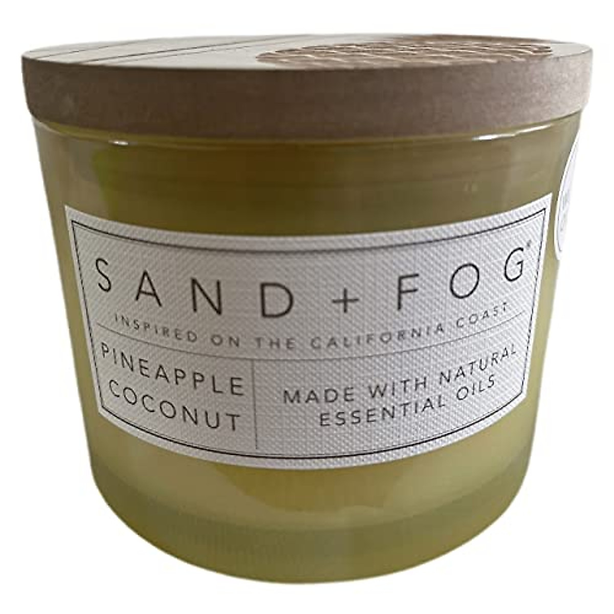 Sand and Fog Pineapple Coconut Scented Candle with Wooden Lid