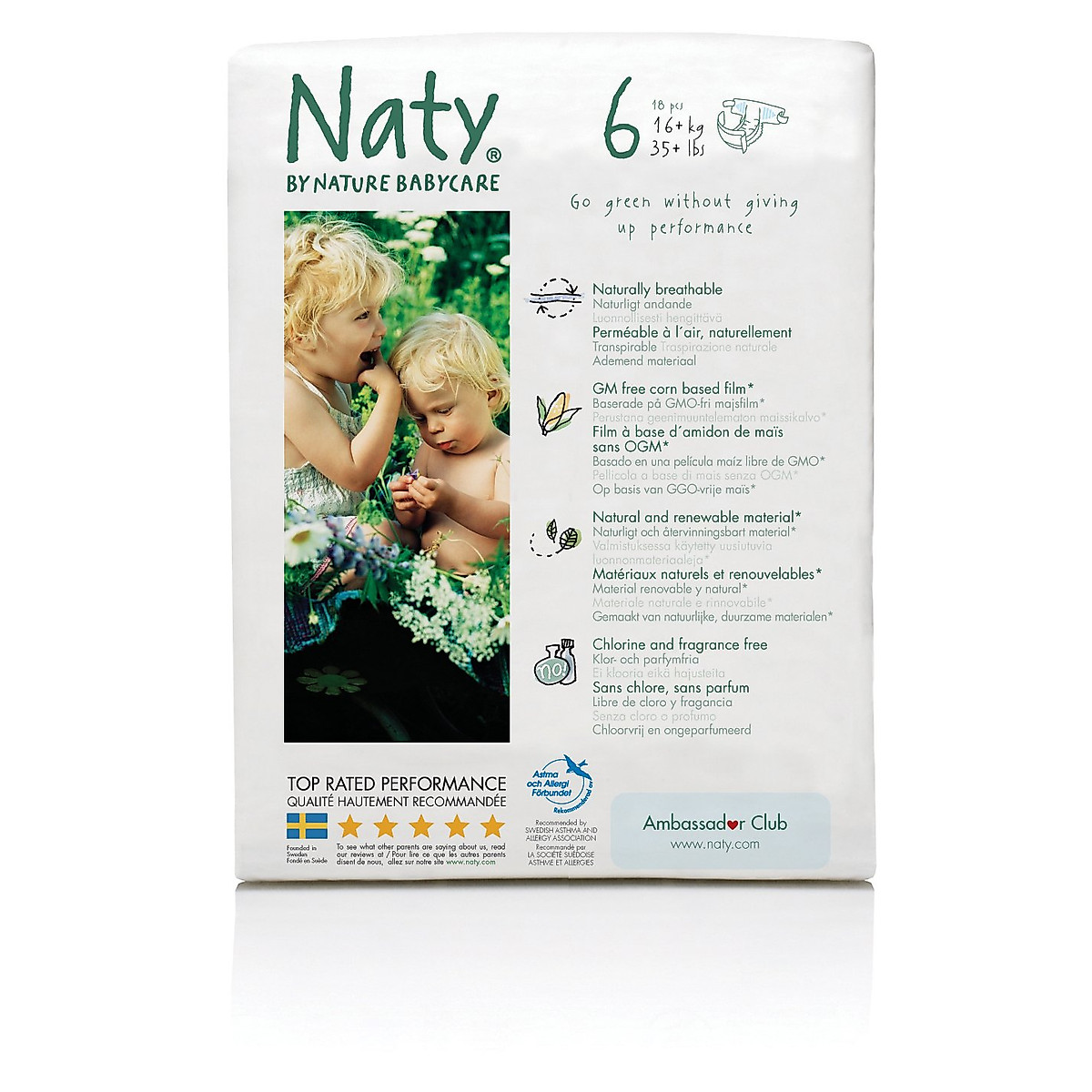 Naty Chlorine-Free ECO Diapers Size 6, 18 Count (Pack of 3) = 54 Total Diapers