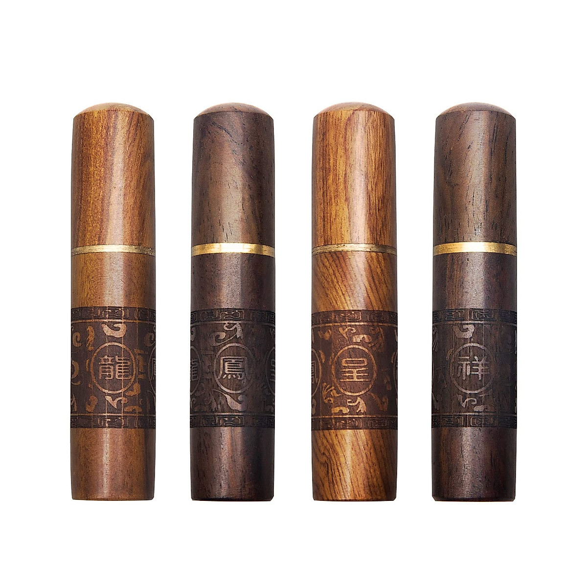 Huwane Toothpick Holder Portable Wood Toothpick Case Waterproof Handmade Craft Toothpick Pocket Box for Storage Toothpick, Needle, Pill, Cotton Swab, Bead, Ear Pick, and Other Small Object (4 Packs)