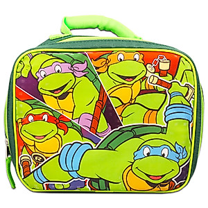 Teenage Mutant Ninja Turtles Backpack with Lunch Box - Bundle with 16” TMNT Backpack, Lunch Bag, Stickers, More | TMNT Backpack for Kids