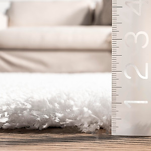 nuLOOM Gynel Contemporary Shag Area Rug, 5x8, Snow White