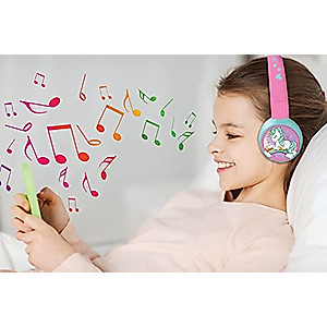 LEXiBOOK Unicorn 2-in-1 Bluetooth Headphones for Kids - Stereo Wireless Wired, Kids Safe, Foldable, Adjustable, HPBT010UNI
