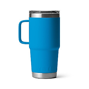 YETI Rambler 20 oz Travel Mug, Stainless Steel, Vacuum Insulated with Stronghold Lid, Big Wave Blue