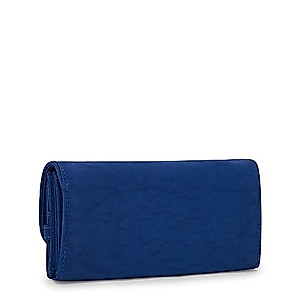 Kipling Women's Money Land, RFID Anti-Hacker Technology, Nylon Snap Wallet, Deep Sky Blue, 7.3''L x 4''H x 1.3''D