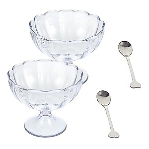 FELTECHELECTR 2pcs Dessert Goblet Glass Dessert Cups Mini Dessert Cup Glass Trifle Bowl Sundae Cup Glass Pudding Cup Footed Dessert Cup Ice Cream Footed Cup Dessert Bowl Dessert Server