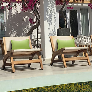 JMGBird Outdoor Lumbar Pillows Waterproof Set of 2 Outdoor Pillows with Insert Included 12×20 Inch Outdoor Pillow for Patio Furniture