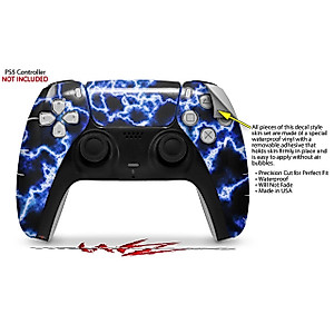 WraptorSkinz Skin Wrap compatible with Sony PS5 DualSense Controller Electrify Blue (CONTROLLER NOT INCLUDED)
