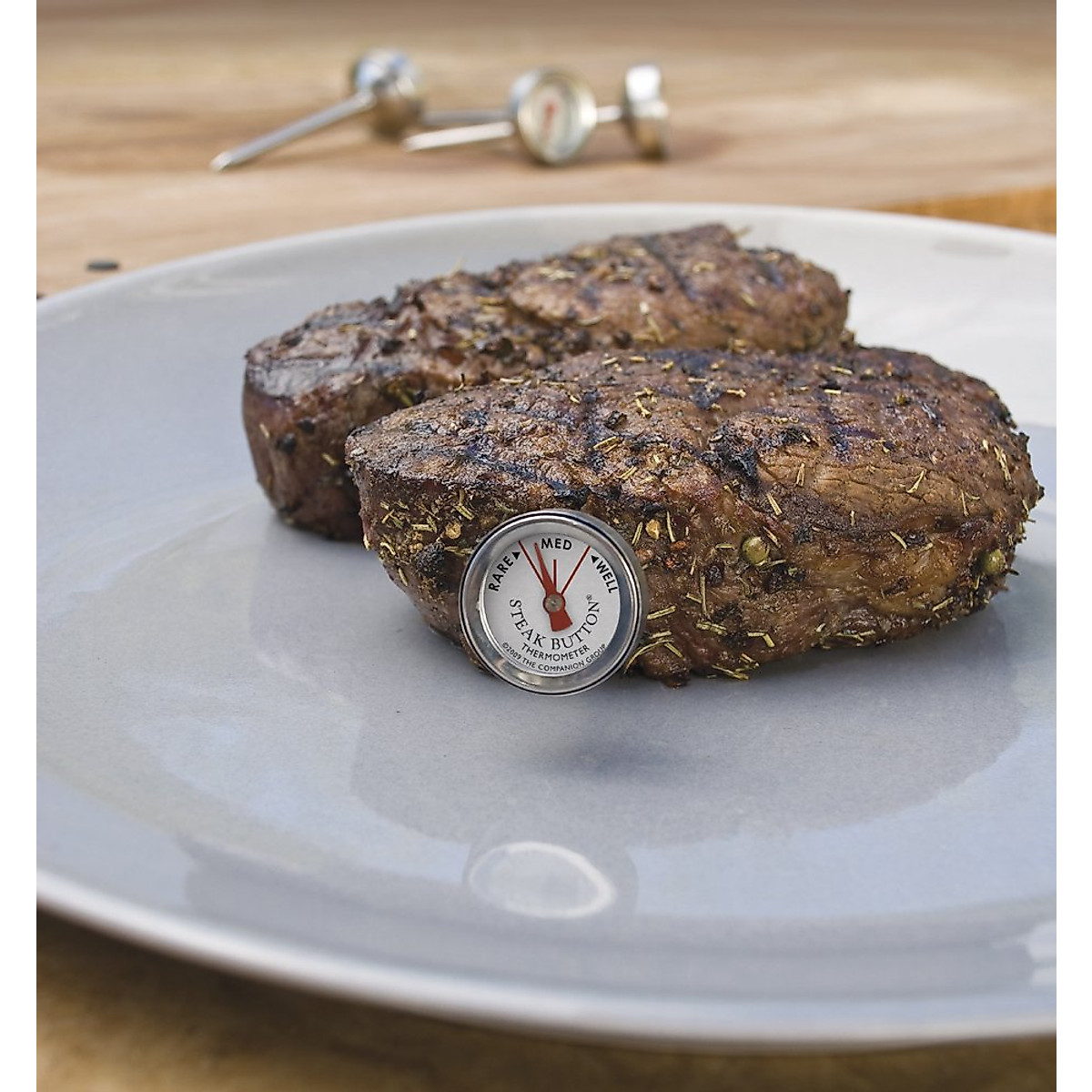 Charcoal Companion CC9025 Reusable Steak Button Thermometer Set (4 Included)