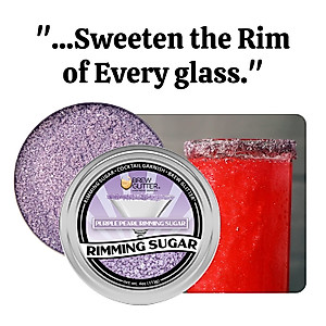 BREW GLITTER Purple Pearl Cocktail Rimming Sugar, Drink Rimmer for Beverages, Cocktails, Margaritas, Drinks, Kosher Certified (4oz, Purple Pearl)