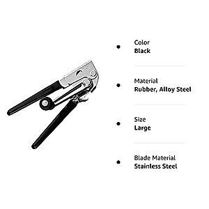 SoB Commercial Can Opener Manual Heavy Duty - Easy to Use with Comfortable Easy Crank Handle - Swing Grip Design, Hand Can Opener, Includes Built in Bottle Opener
