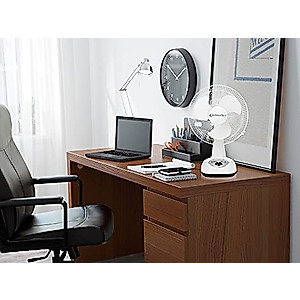 Technical Pro Portable 12 inch Rechargeable Oscillating Tabletop Fan with LED Night light and Powerbank.