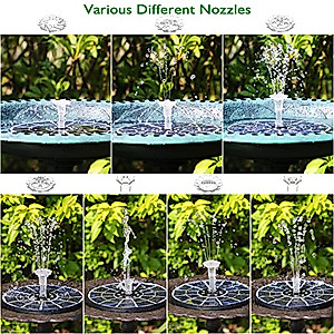 AMZtime 3.5W LED Solar Fountain Pump with Lights,DIY Solar Powered Water Fountain for Bird Bath with 16 Nozzles and 3 Stand,Solar Fountain Glass Panel with 3000mAh Battery for Outdoor, Garden, Pool