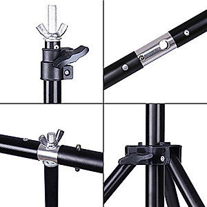 Kmhesvi Green Screen Backdrop with Stand - 5ft x 6.5ft Adjustable Photo Backdrop Stand T-Shape with Backdrop, 3P Spring Clamps, 1P Carry Bag for Video Studio Photography