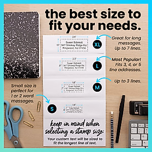 Custom Self-Inking Stamp - Up to 3 Lines - 11 Color Choices and 17 Font Choices
