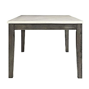 ACME FURNITURE Merel Dining Table - - White Marble & Gray Oak