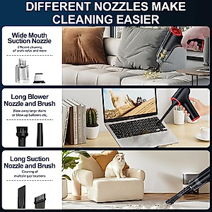 CSCL Handheld Car Vacuum Cleaner High Power Cordless, 120W Portable Wireless Car Vacuum Cleaner Rechargeable with Strong Suction & Air Duster, Mini Hand held Vacuum Cleaner for Car Home