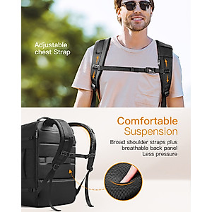 Inateck 42L Carry On Travel Backpack, Airline Approved Extra Large Cabin Luggage Backpack for women men Fit 15.6 Inch Laptop Notebooks for Weekender