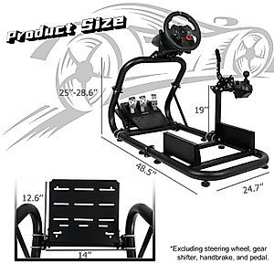 Dardoo G920 Racing Simulator Cockpit Sim Racing Cockpit Fits for Logitech G920 G29 G923,Thrustmaster T818 T248X T248 T300 T150 TX, Fanatec,Racing Simulator without Wheel Pedal Shifter Seat