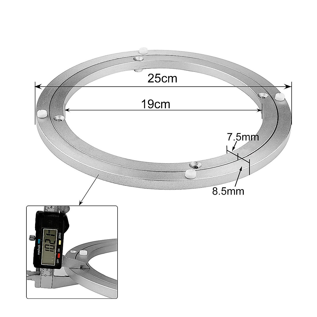 10 inch Aluminium Lazy Susan Turntable Bearing, STARVAST Heavy Duty Lazy Susan Hardware Round Rotating Bearing Turntable Base for Kitchen Dining Table (Load Capacity: 110-154 lbs)