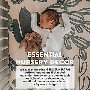 Chippi & Co Cute Arizona Cactus Fitted Bamboo Cotton Crib Sheet for Baby Standard Size Mattress, boy and Girl Unisex Nursery Bedding 52x28x9''