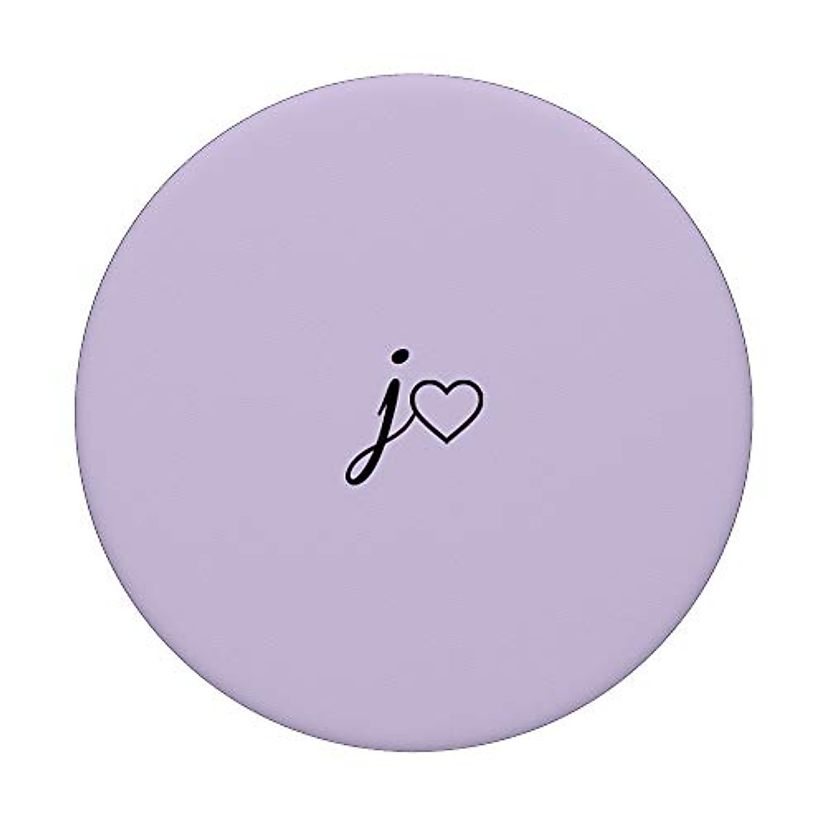 Black Initial Letter J Heart Minimalist Light Pastel Purple PopSockets Swappable PopGrip